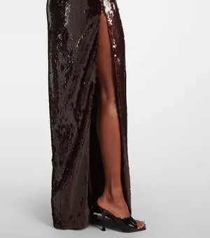 Magda Butrym Sequined Gown - Brown