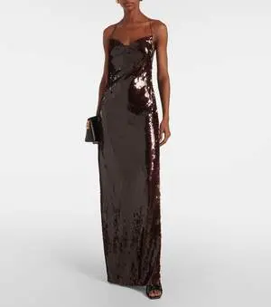 Magda Butrym Sequined Gown - Brown