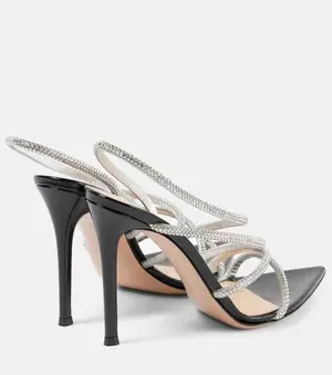 GIANVITO ROSSI Crystal Ettie Leather Sandals