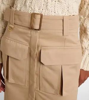 Chloé Saharienne Cotton Gabardine Cargo Skirt