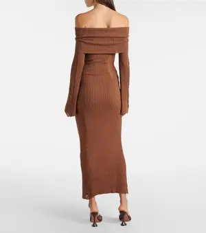 AYA MUSE Danica Ribbed-knit Midi Dress