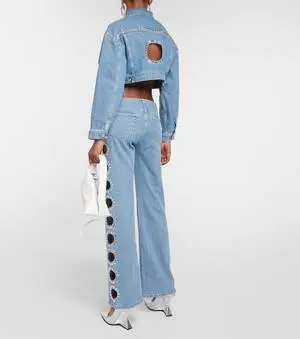 7 For All Mankind Slouchy Bootcut Embellished Jeans