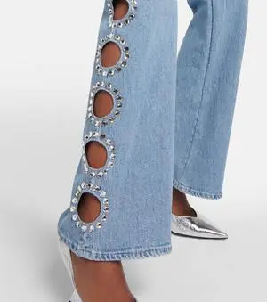 7 For All Mankind Slouchy Bootcut Embellished Jeans