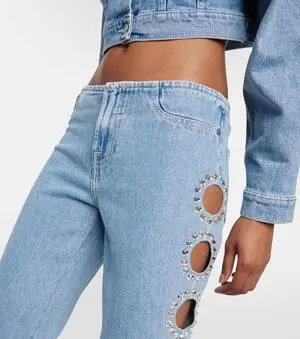 7 For All Mankind Slouchy Bootcut Embellished Jeans