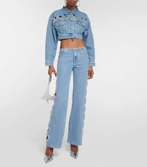 7 For All Mankind Slouchy Bootcut Embellished Jeans