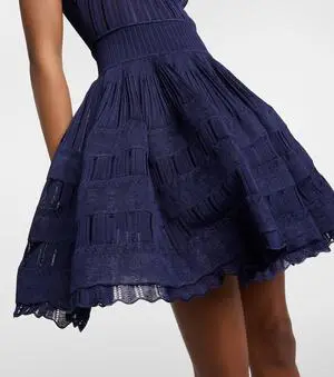 Alaïa Ribbed-knit Minidress - Blue