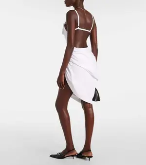Jacquemus La Robe Saudade Draped Mini Dress - White