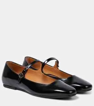 TOD'S Polished Leather Mary Jane Flats