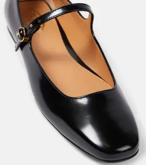 TOD'S Polished Leather Mary Jane Flats