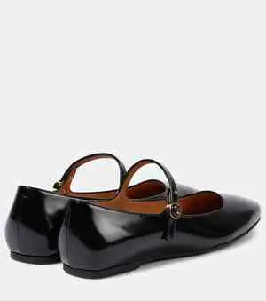 TOD'S Polished Leather Mary Jane Flats