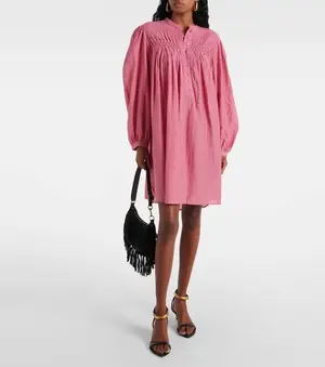 MARANT ETOILE Danael Cotton-blend Mini Dress - Pink
