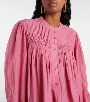 MARANT ETOILE Danael Cotton-blend Mini Dress - Pink