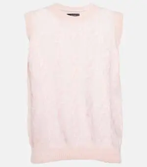 Amiri Openwork Alpaca And Mohair-blend Vest