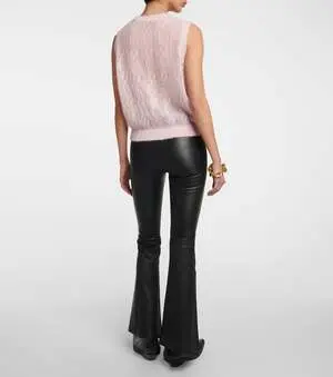 Amiri Openwork Alpaca And Mohair-blend Vest
