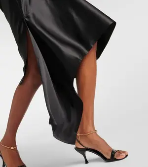 FERRAGAMO Halterneck Silk-blend Midi Dress