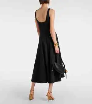 Staud Wells Cotton Poplin Midi Dress - Black