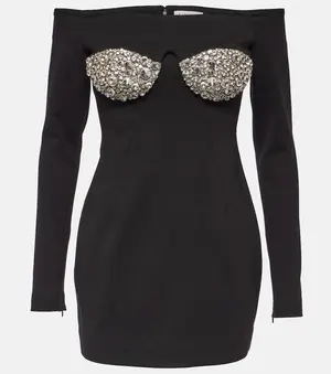 AREA Crystal-embellished Mini Dress
