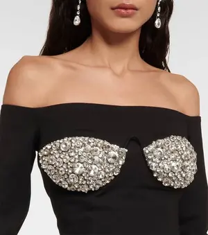 AREA Crystal-embellished Mini Dress