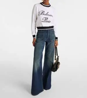 Balmain Signature Embroidered Crewneck Sweater