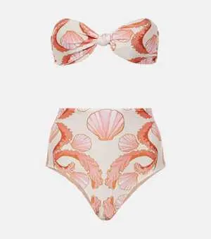 ADRIANA DEGREAS Seashell High-rise Bikini - White