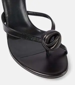 Magda Butrym Floral-appliqué Leather Wedge Mules