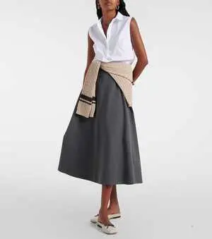 Brunello Cucinelli Cotton-blend Shirt - White