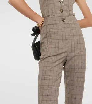 Veronica Beard Checked High-rise Slim Pants