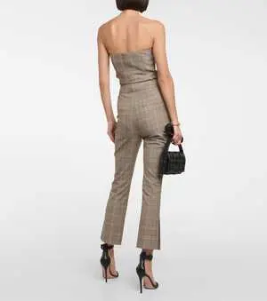 Veronica Beard Checked High-rise Slim Pants