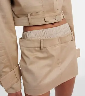 AYA MUSE Layered Wool-blend Miniskirt