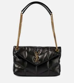 Saint Laurent Puffer Small Leather Shoulder Bag - Black