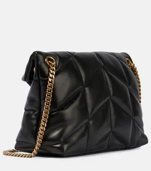 Saint Laurent Puffer Small Leather Shoulder Bag - Black