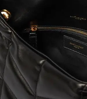 Saint Laurent Puffer Small Leather Shoulder Bag - Black