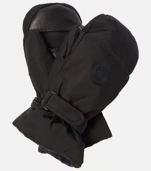 YVES SALOMON Leather-trimmed Mittens - Black