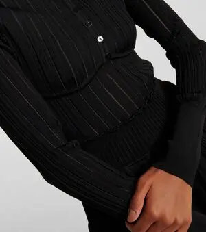 Alaïa Ribbed-knit Cropped Cardigan