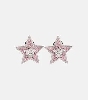 Versace Medusa Embellished Earrings - Pink