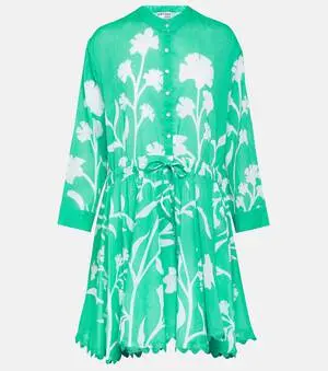 JULIET DUNN Majorelle Cotton Shirt Dress - Green