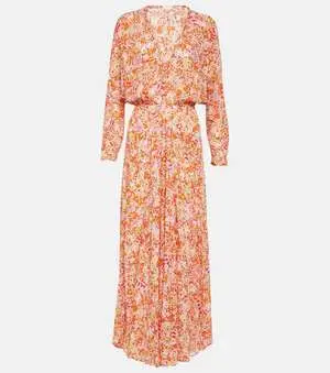 Poupette St Barth Ilona Floral Midi Dress - Pink