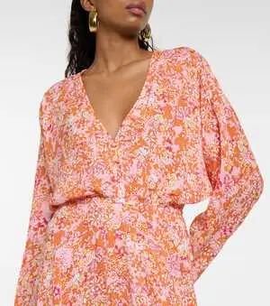 Poupette St Barth Ilona Floral Midi Dress