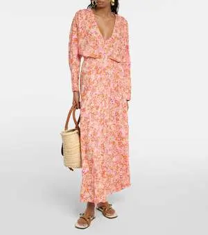 Poupette St Barth Ilona Floral Midi Dress