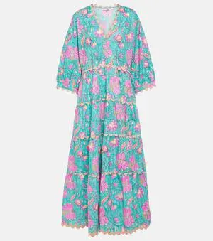 JULIET DUNN Colorblocked Cotton Poplin Maxi Dress - Multicoloured