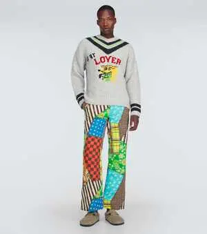 ERL Printed Cotton-blend Flared Pants