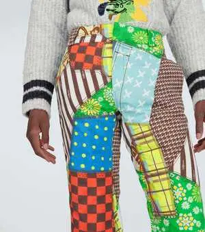 ERL Printed Cotton-blend Flared Pants