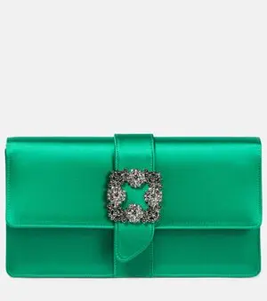 Manolo Blahnik Capri Embellished Clutch - Green