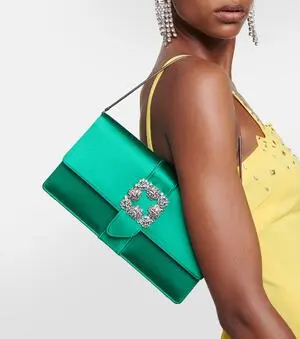 Manolo Blahnik Capri Embellished Clutch - Green