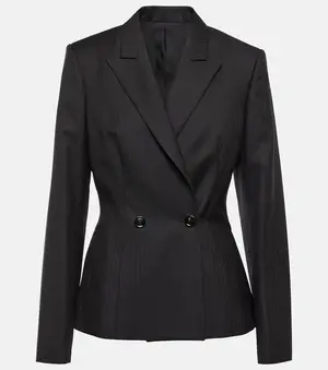 Alaïa Herringbone Wool Gabardine Blazer