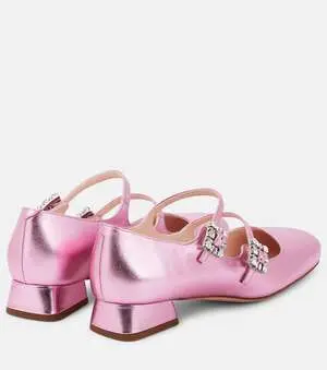 ROGER VIVIER Mini Tres Vivier Leather Mary Jane Pumps