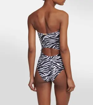 ALEXANDRA MIRO Anya Zebra-print Cut Out Swimsuit