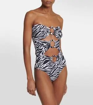 ALEXANDRA MIRO Anya Zebra-print Cut Out Swimsuit
