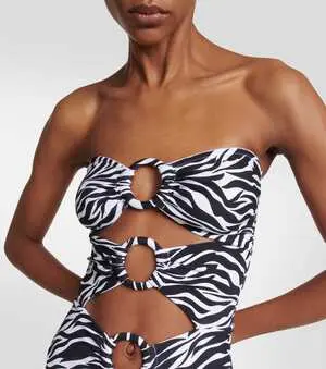 ALEXANDRA MIRO Anya Zebra-print Cut Out Swimsuit