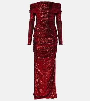Dolce & Gabbana Sequined Off-shoulder Gown